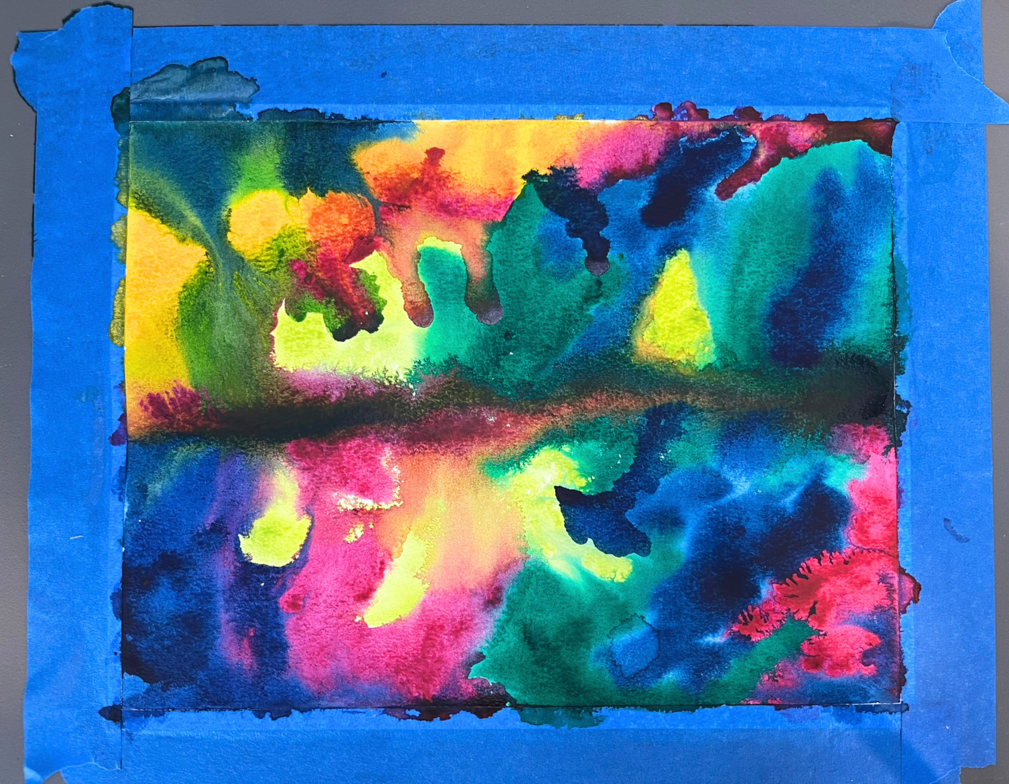 Easy Mindful Art Activity: Tracing Shapes Watercolour Painting